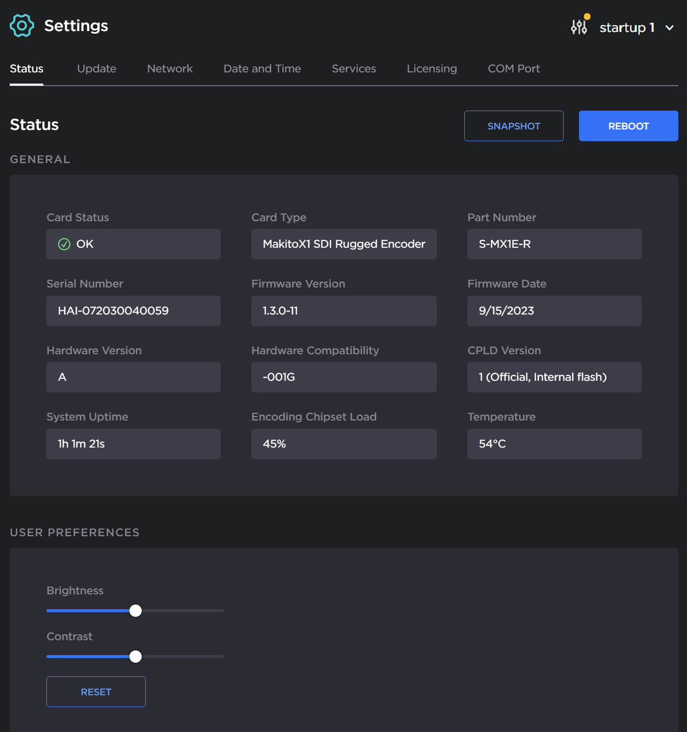 Viewing System Status Information